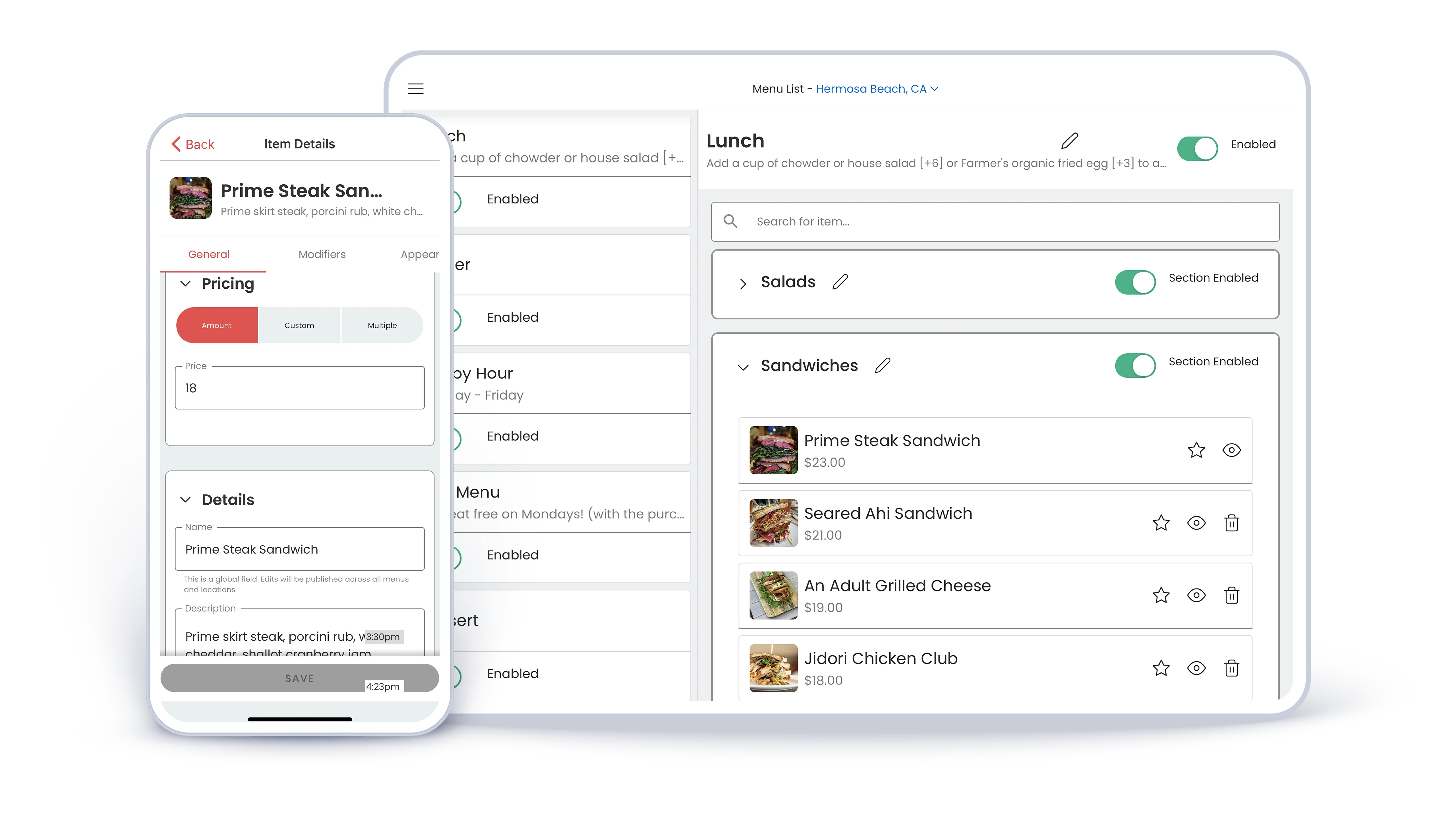 Popmenu Dynamic Interactive Restaurant Menus